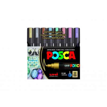 POSCA SET PC-5M 8 METALLIC COLORS